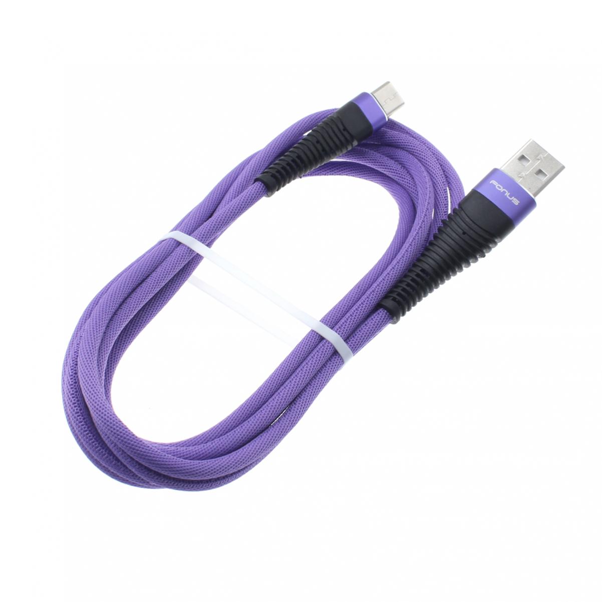 PURPLE 6FT LONG USB TYPE-C CABLE FAST CHARGE POWER WIRE SYNC USB-C CORD ...