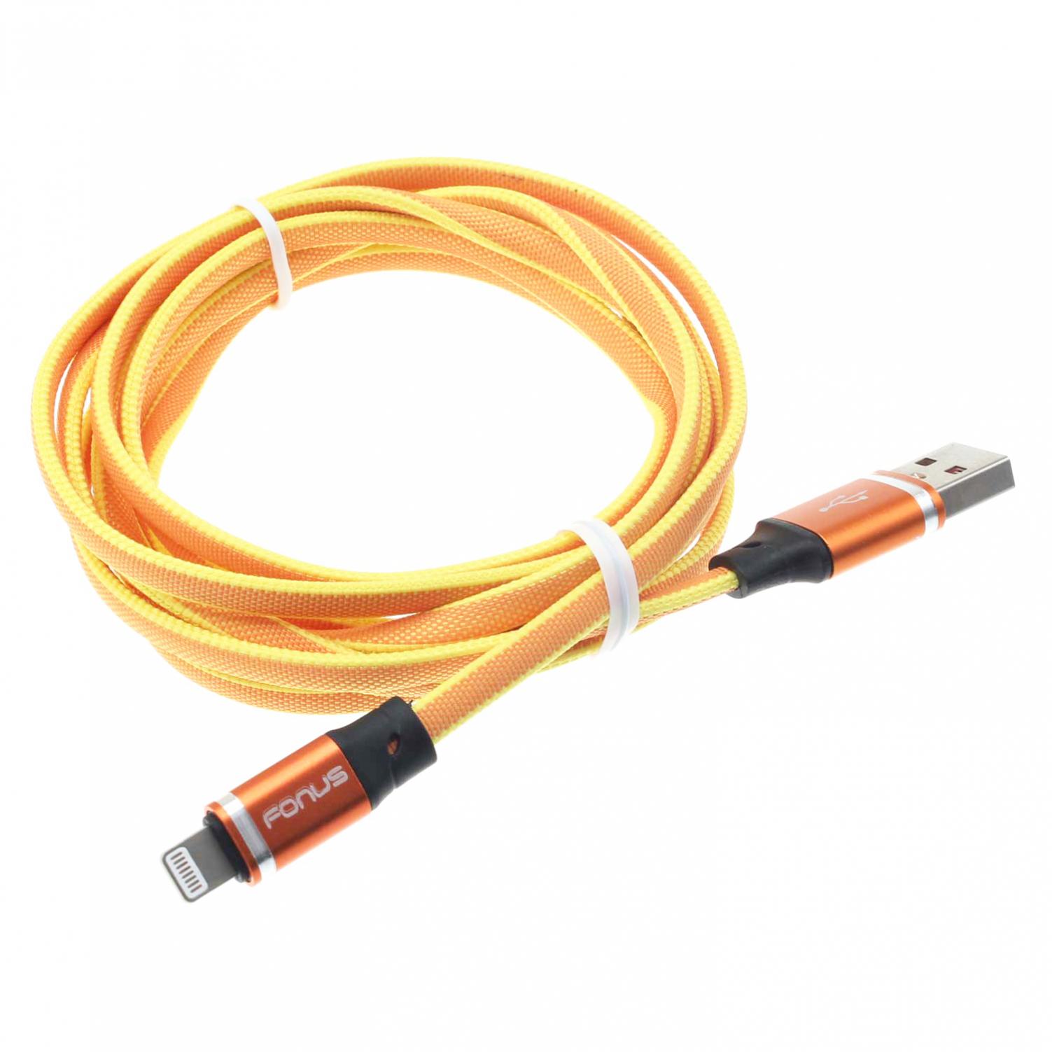 For iPhone iPad iPod - 6FT LONG USB CABLE ORANGE CHARGER CORD POWER ...